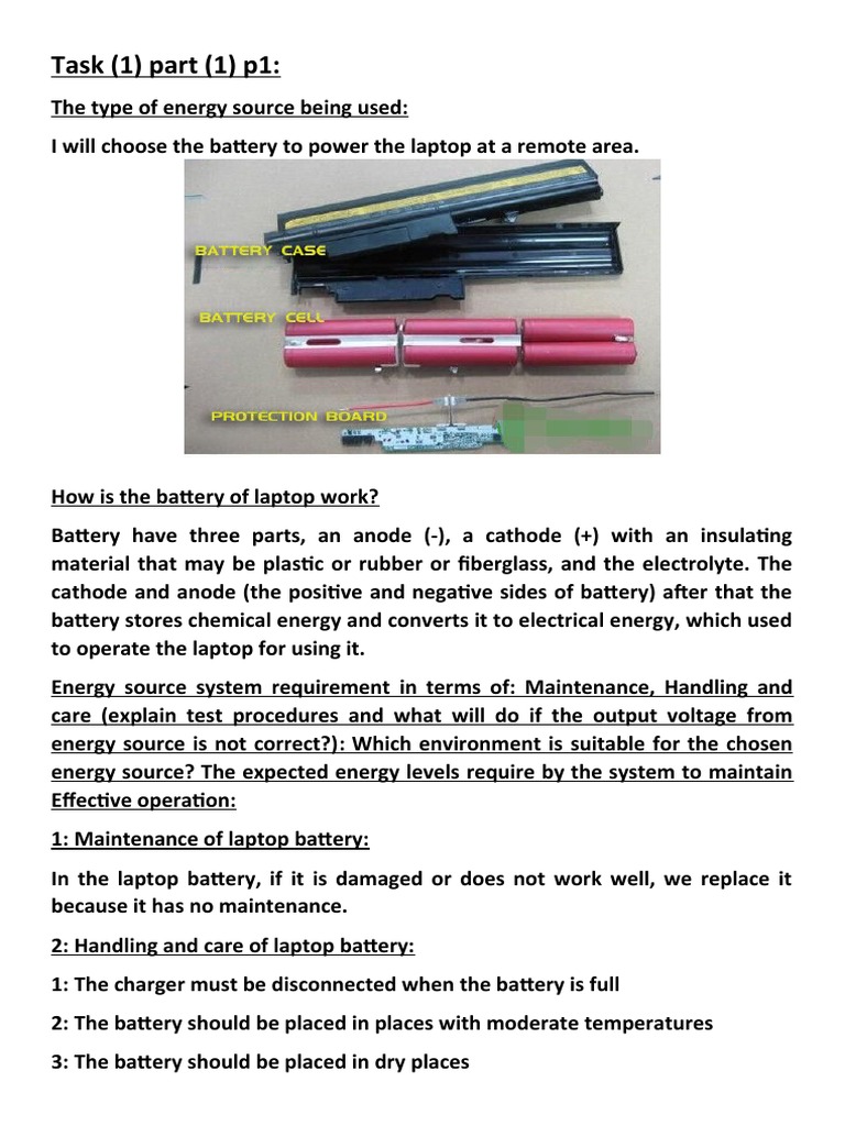 Task (1) Part (1) p1 | PDF | Lithium Ion Battery | Solar Panel