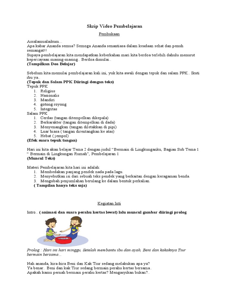 Skrip Video Pembelajaran | PDF