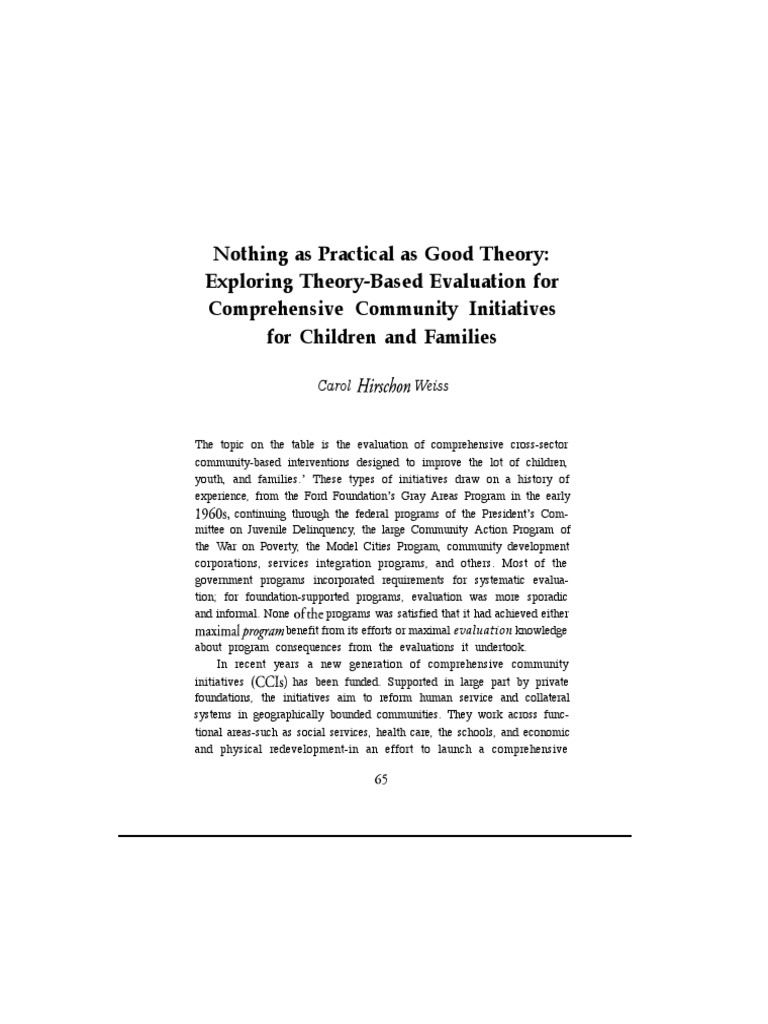 Weiss 1995 | PDF | Evaluation | Theory