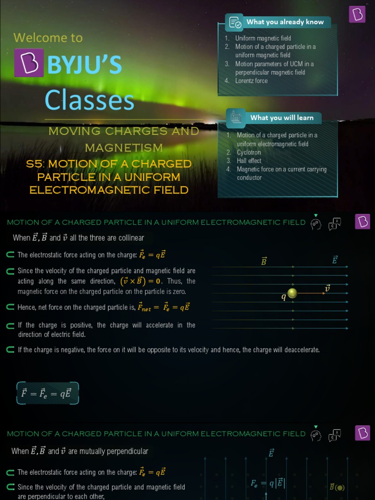 Charged Particle Motion in Fields | PDF | Force | Magnetic Field