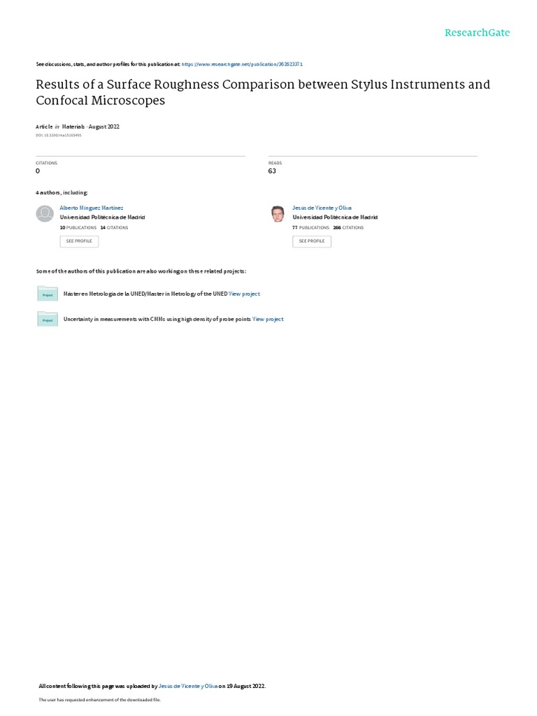 Materials 15 05495 v2 1 | PDF | Surface Roughness | Microscope