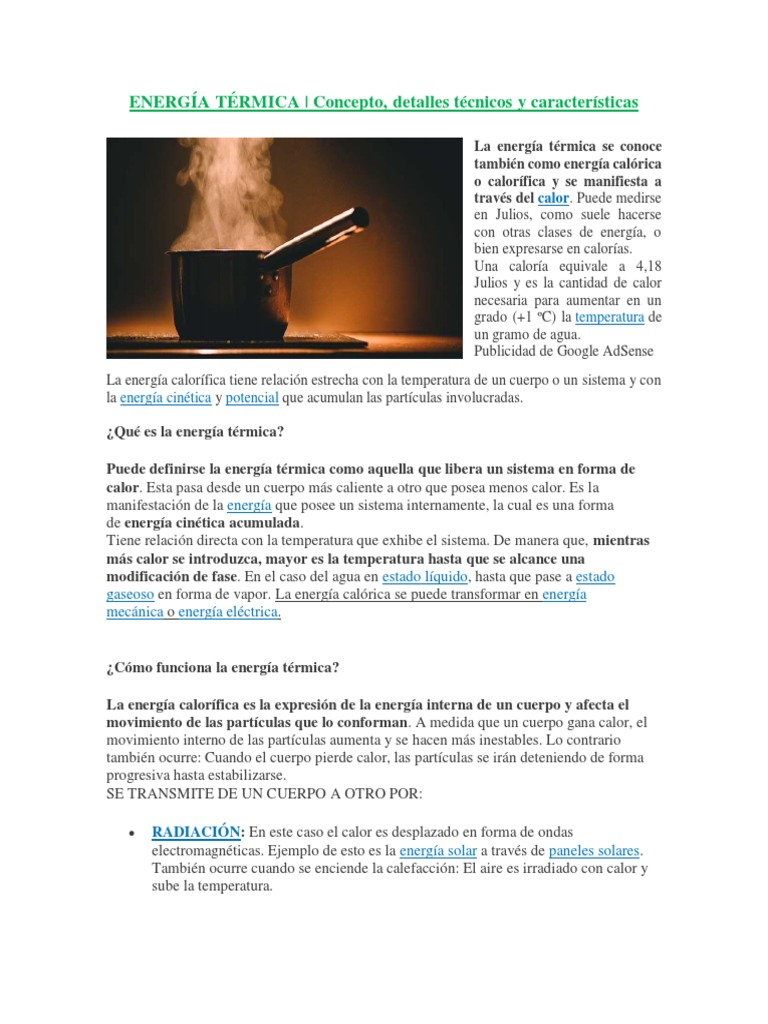Energía Térmica | PDF | Calor | Temperatura