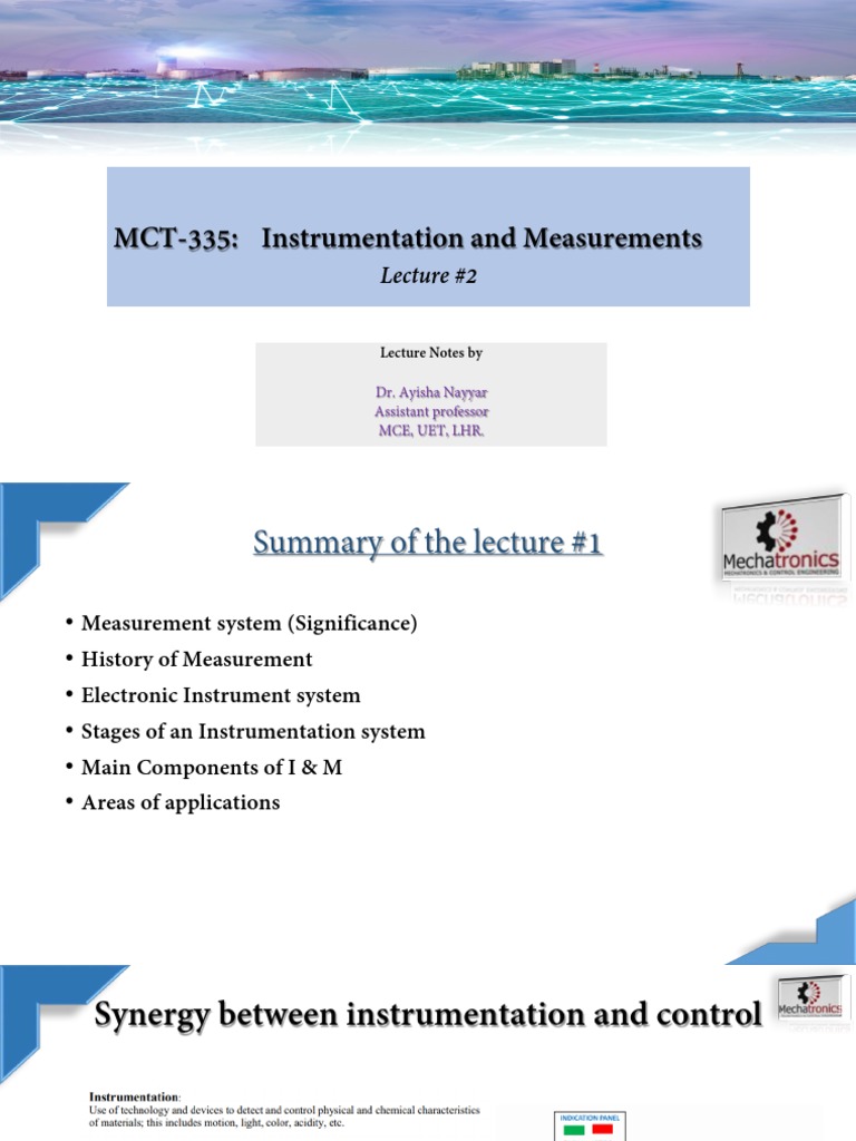Lecture # 2&3 | PDF | Accuracy And Precision | Sensor