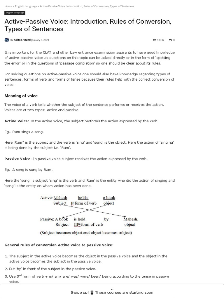 Active-Passive Voice Conversion Guide | PDF | Verb | Subject (Grammar)
