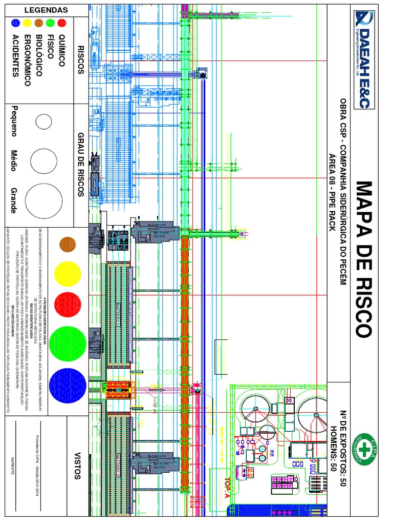 Mapa de riscos da área 08 - Pipe Rack na obra CSP da Companhia ...