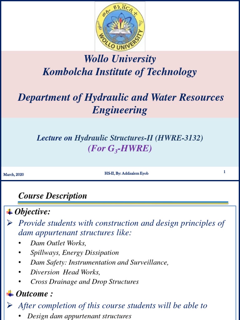 Lecturenote - 1628442650hs-II, Lecture On Ch-1 | PDF | Spillway | Dam