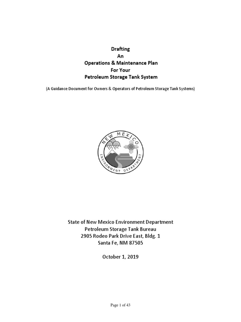 Drafting Operations Maintenance Plan Draft Update 2019-10-01 | PDF