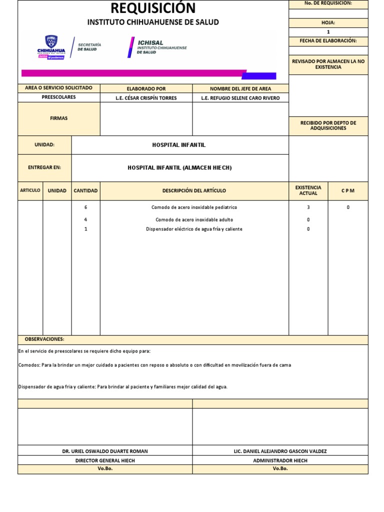 Formato Requisicion Nuevo | PDF