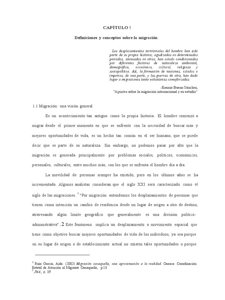 Definición y conceptos de migración | PDF | Migración humana | México