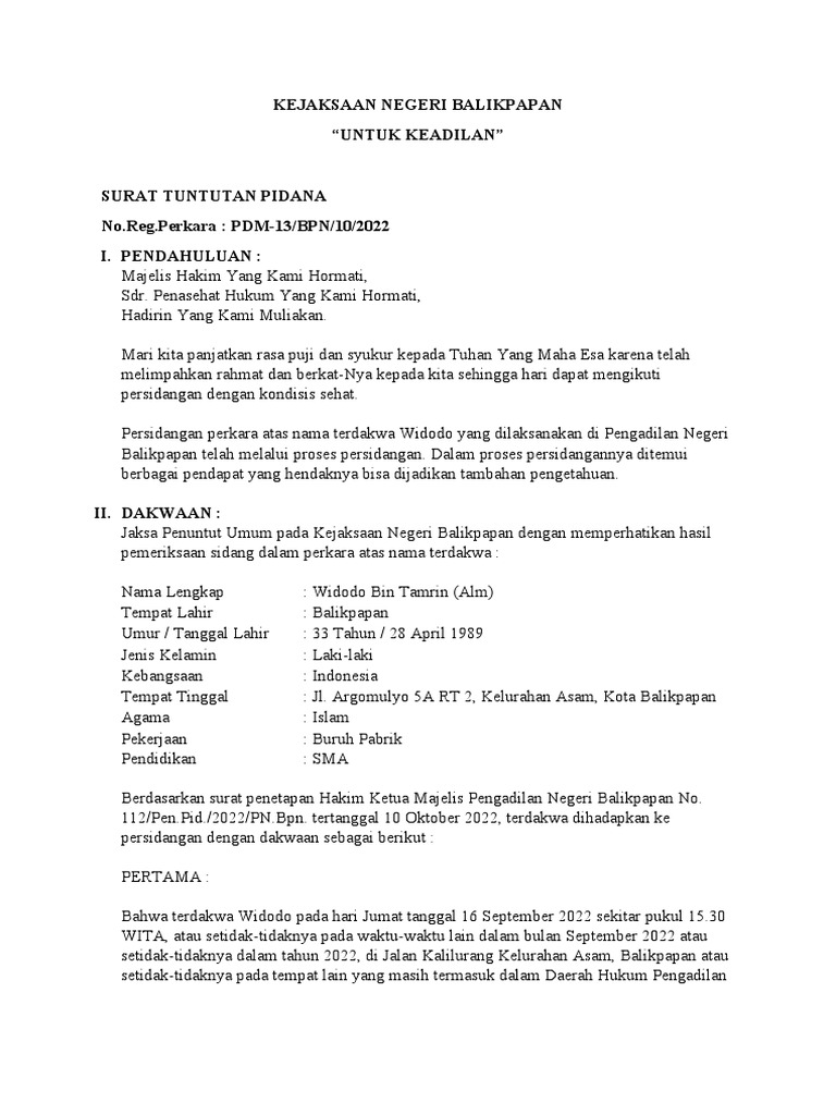 Contoh Surat Tuntutan | PDF