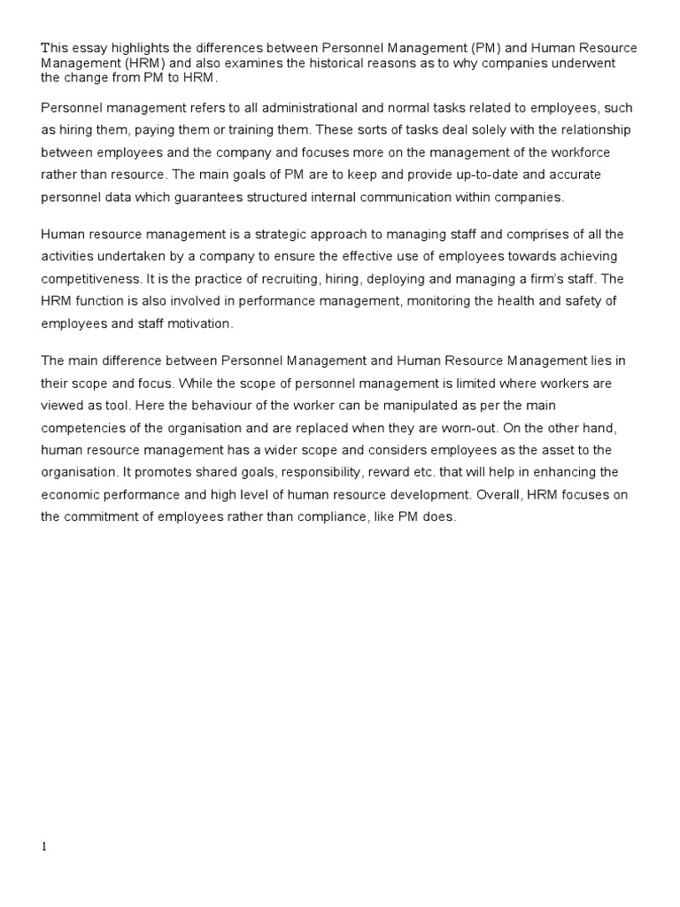 Human Resource Essay | PDF | Human Resource Management | Bureaucracy