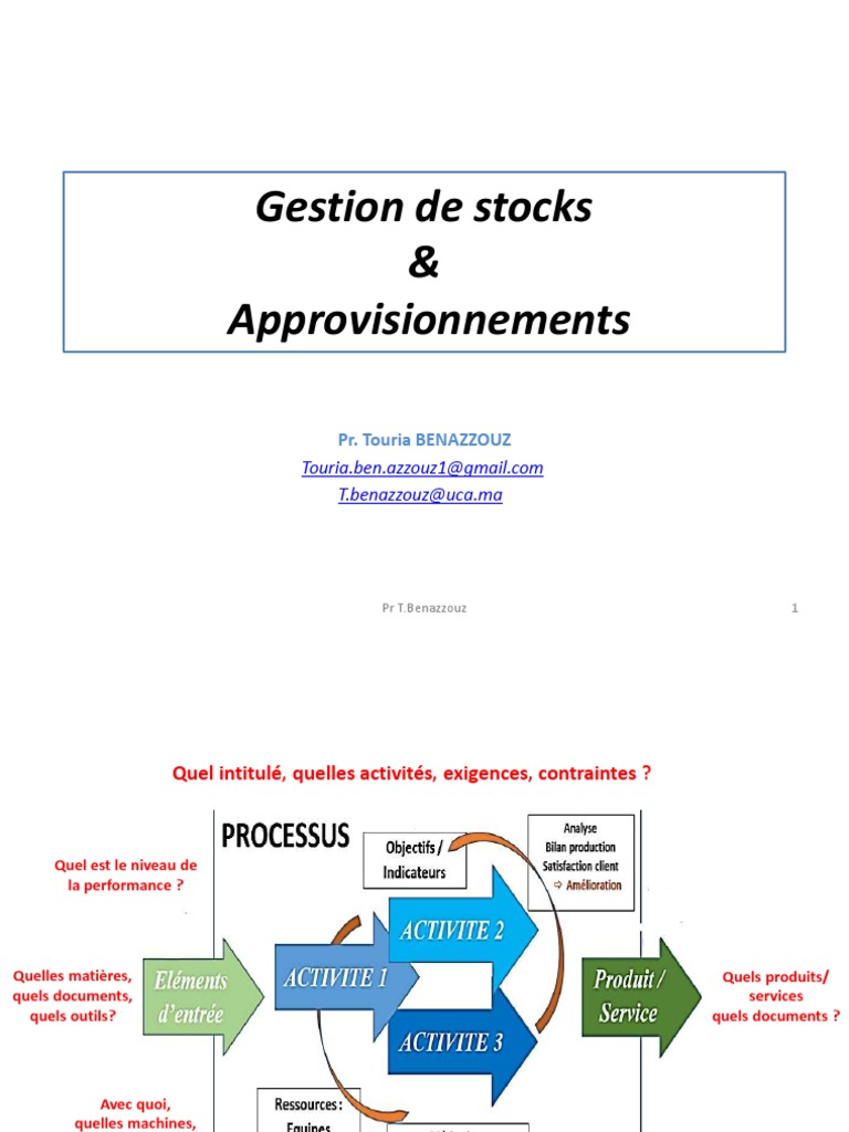 Approche Processus en Gestion de Stocks | PDF | Business | Modèle ...