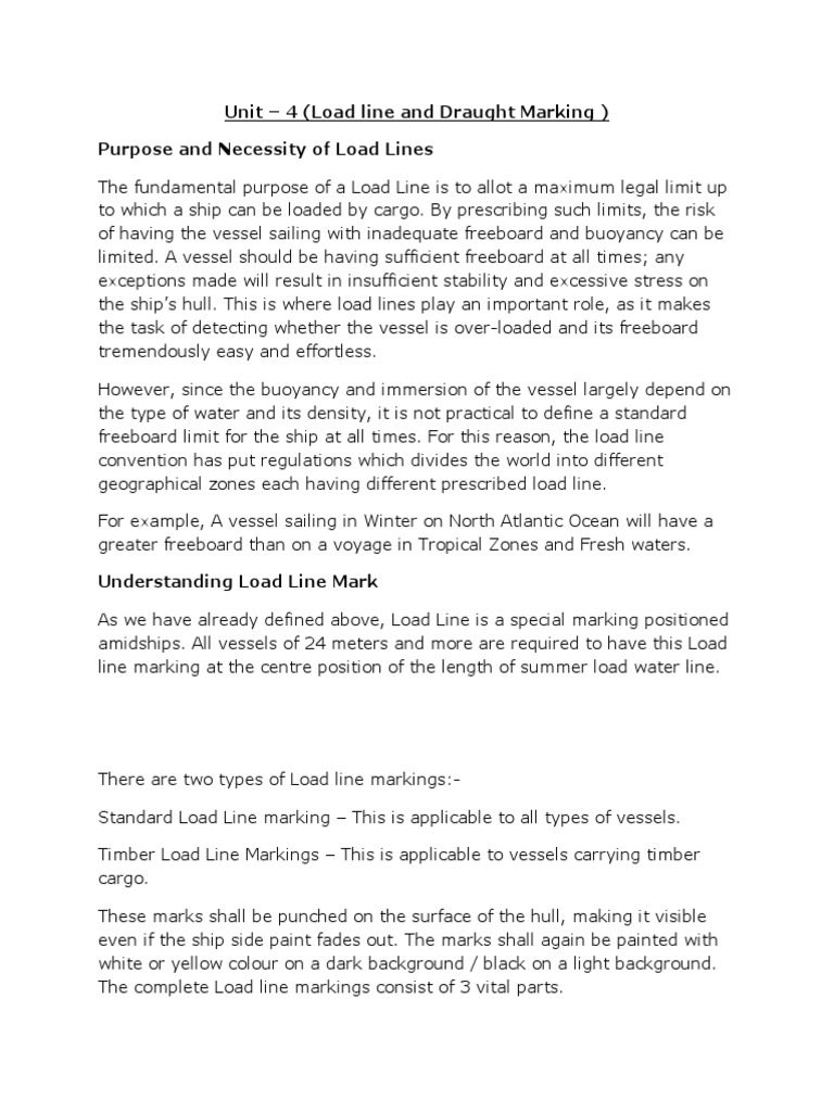 Purpose and Necessity of Load Lines | Download Free PDF | Ships | Shipping