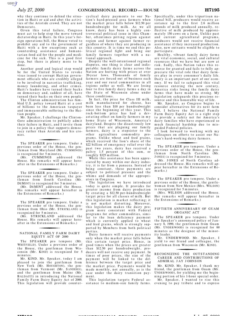 Congressional Record - House H7195: July 27, 2000 | PDF | United States ...