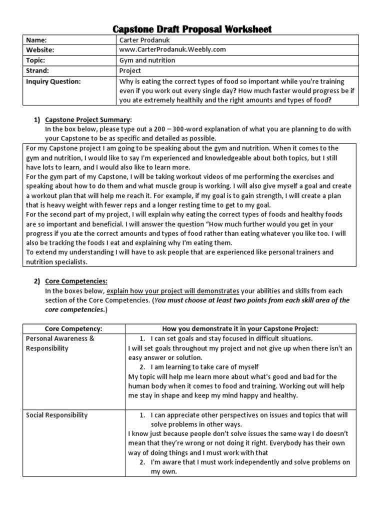 CLC 12 - Capstone Draft Proposal Worksheet | Download Free PDF ...