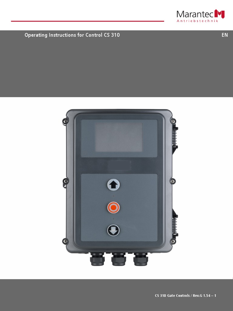 MFZ Marantec Contorl-CS310 User Manual / Instalation Manual | PDF ...