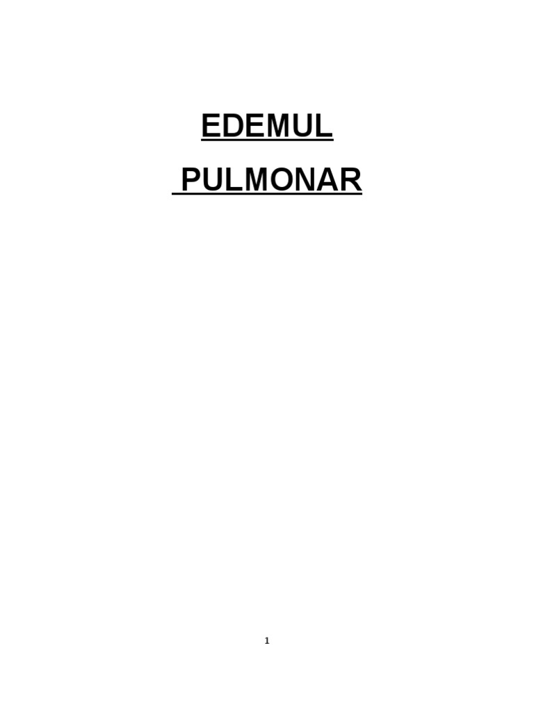 Edemul Pulmonar | PDF