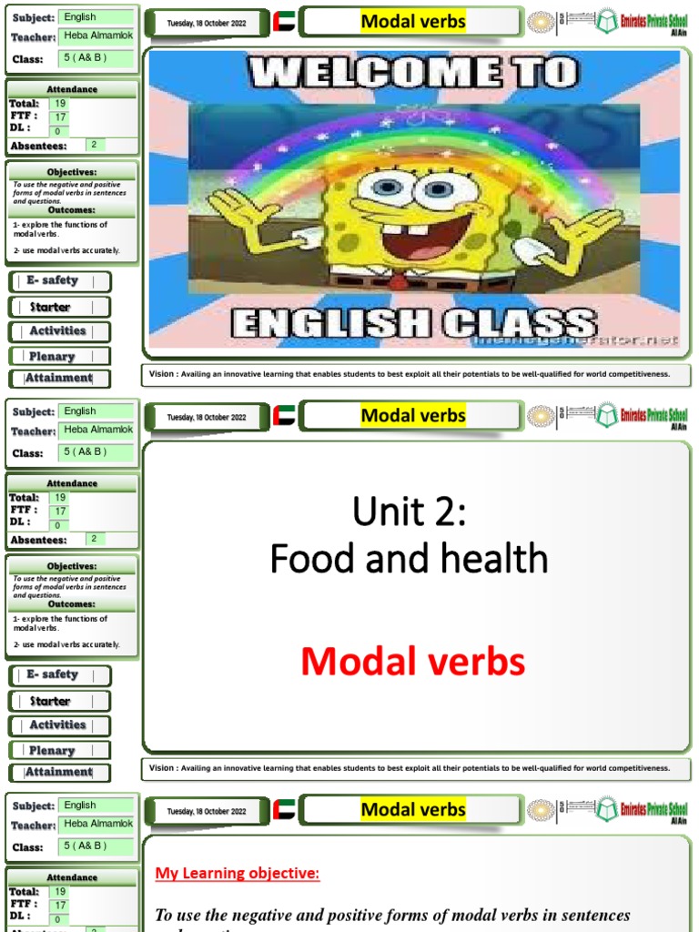 Modal Verbs Lesson Plan for English Class | PDF | Verb | English Language