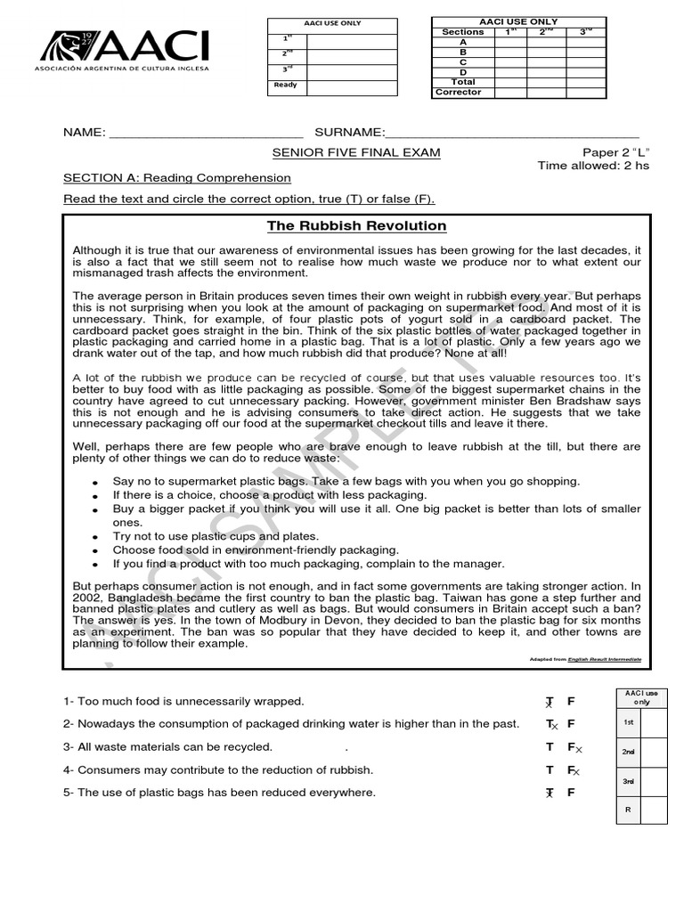 Senior 5 Paper 2 | PDF | Plastic | Packaging And Labeling