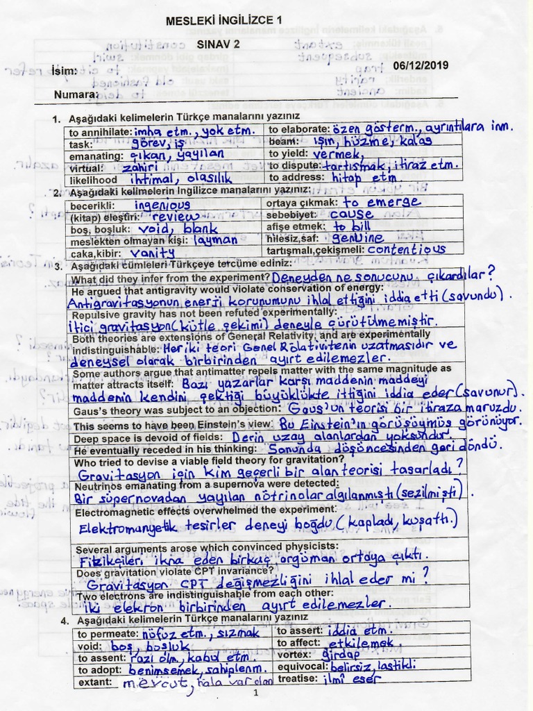 Sinav 2-Cevaplar | PDF