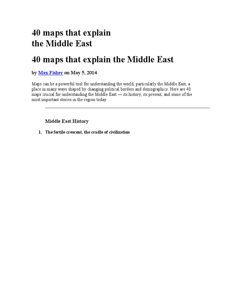 40 Maps Explaining the Middle East | PDF | Israeli Settlement ...
