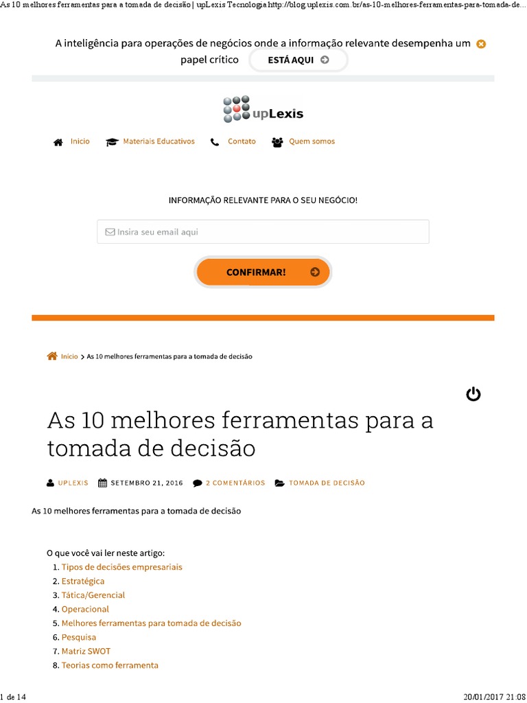 Ferramentas Tomada de Decisão | PDF