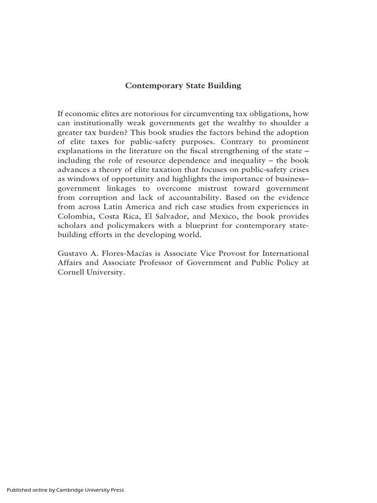 Contemporary State Building-Gustavo A Flores-Macías | PDF | Taxes ...