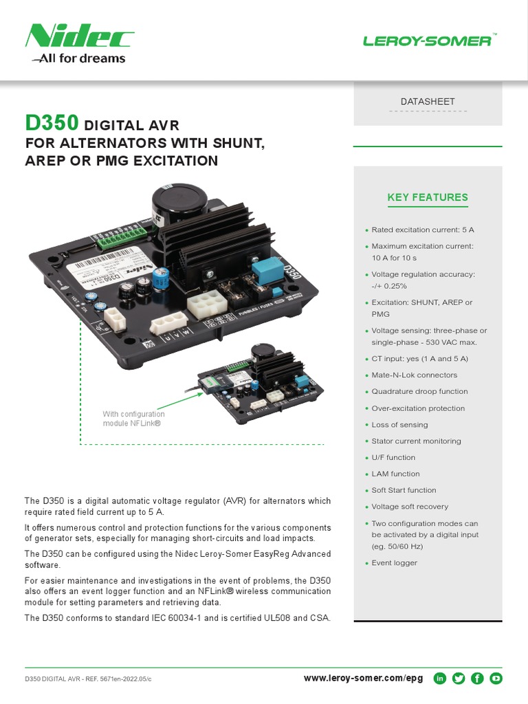 Digital Avr For Alternators With Shunt, Arep or PMG Excitation | PDF ...