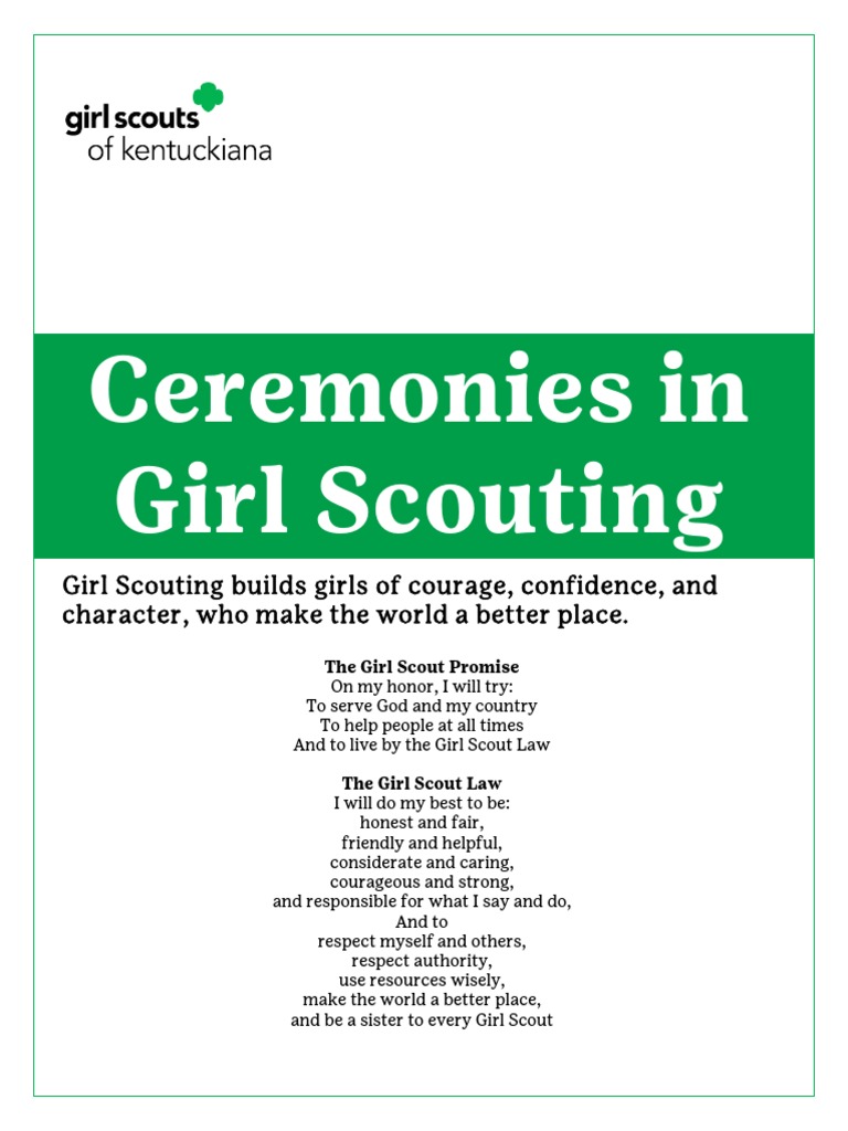 Girl Scout Ceremonies Guide | PDF | Girl Guiding And Girl Scouting | Youth Movements