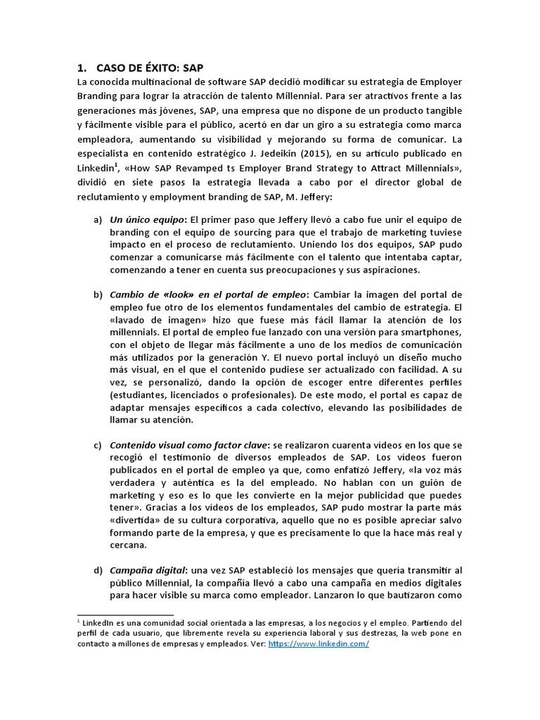 Caso de Exito SAP | PDF | Gestión de la marca | Vinculado en