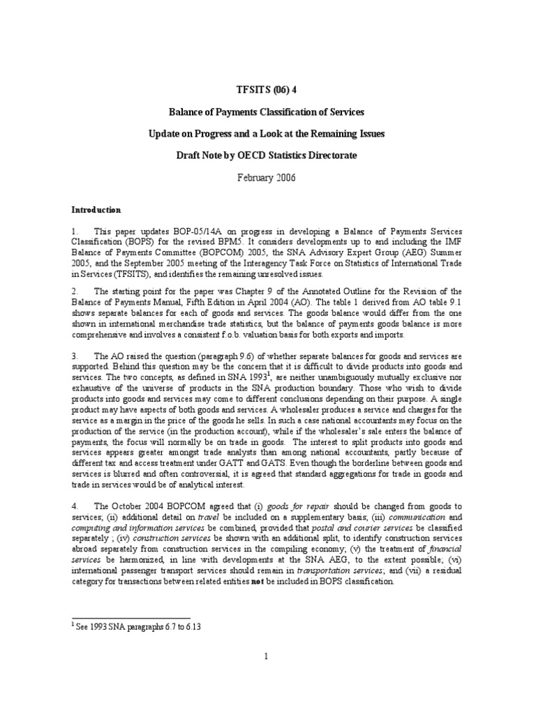 Balance of Payments Classification of Services | PDF | Insurance ...