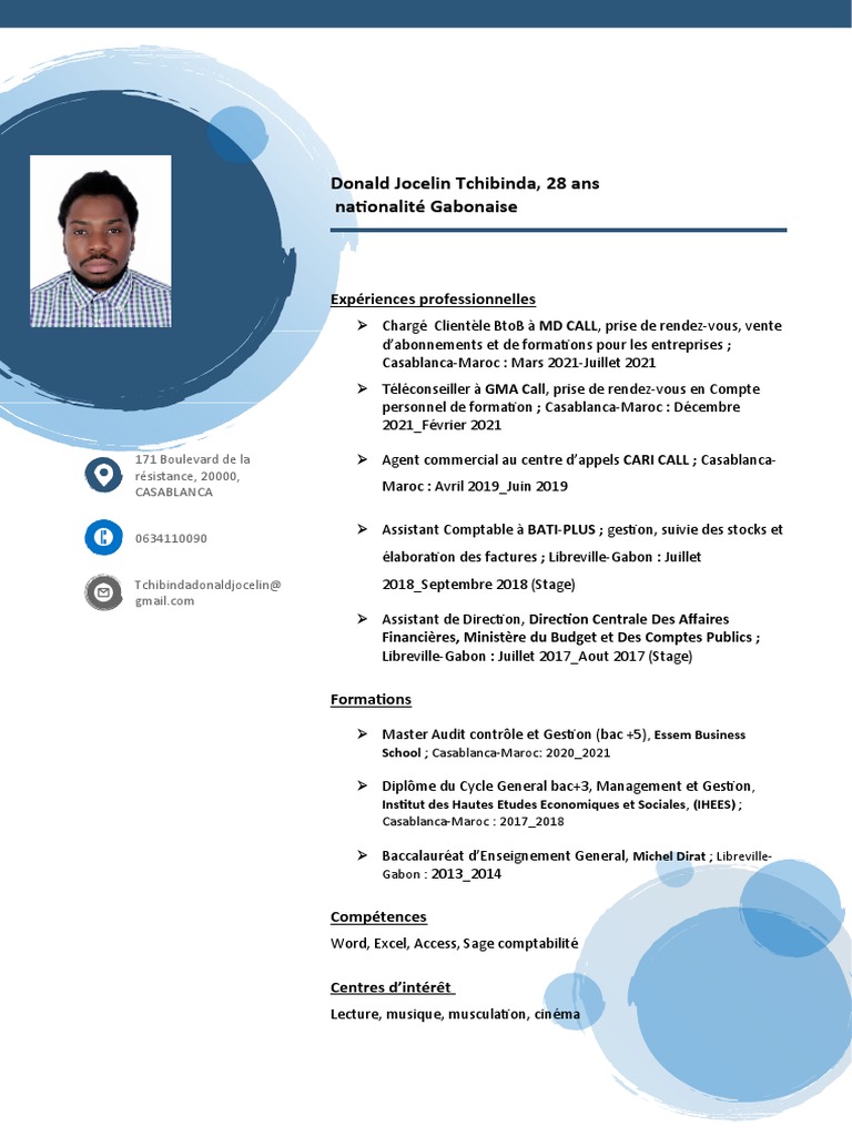 Donald Jocelin Tchibinda CV | PDF