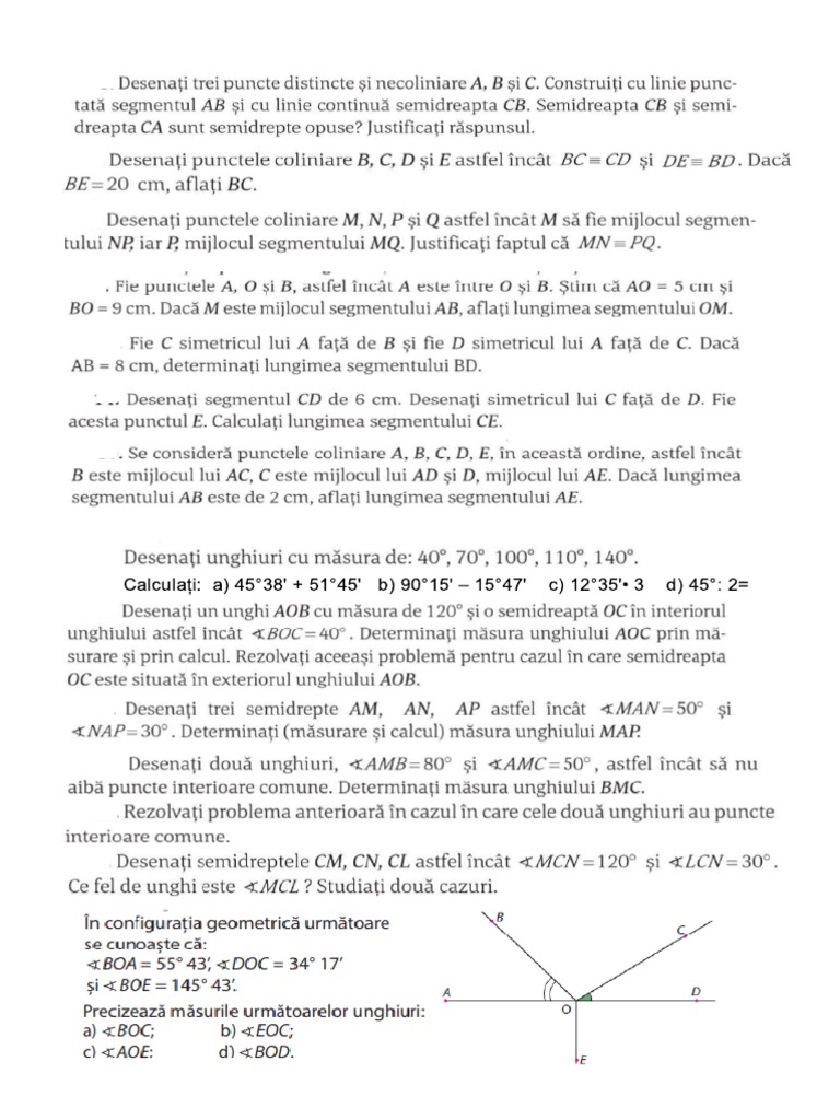 Recapitulare Initiala - Geometrie 6 | PDF