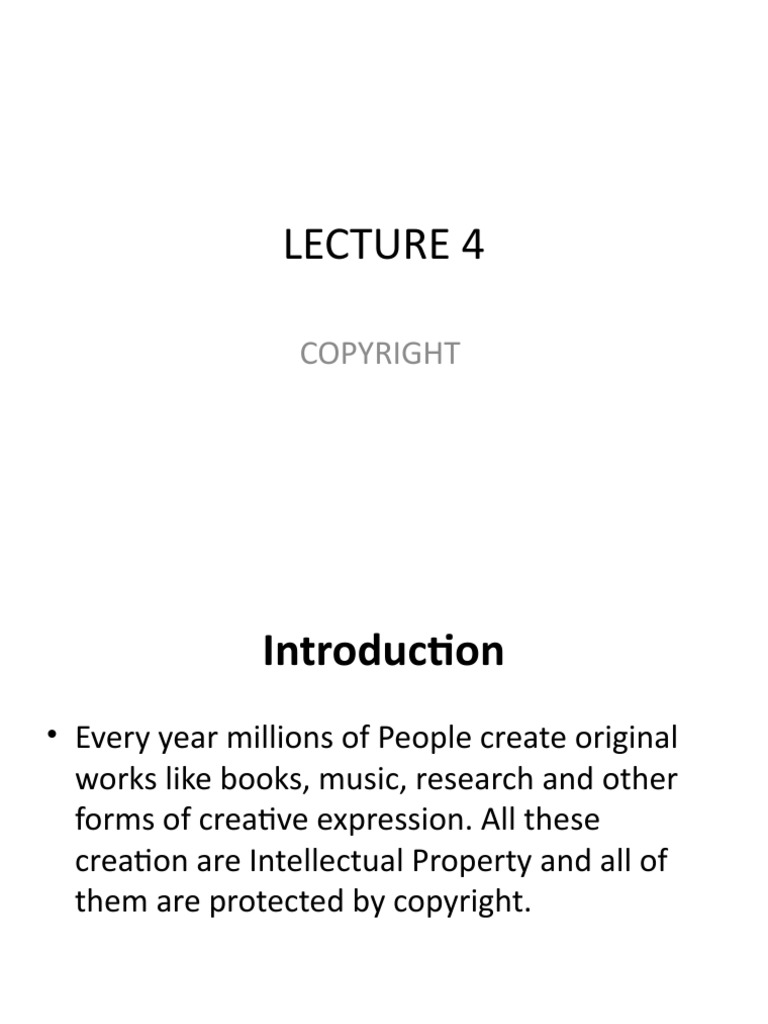 LECTURE 3-Copy Right 1 | PDF | Copyright | Derivative Work