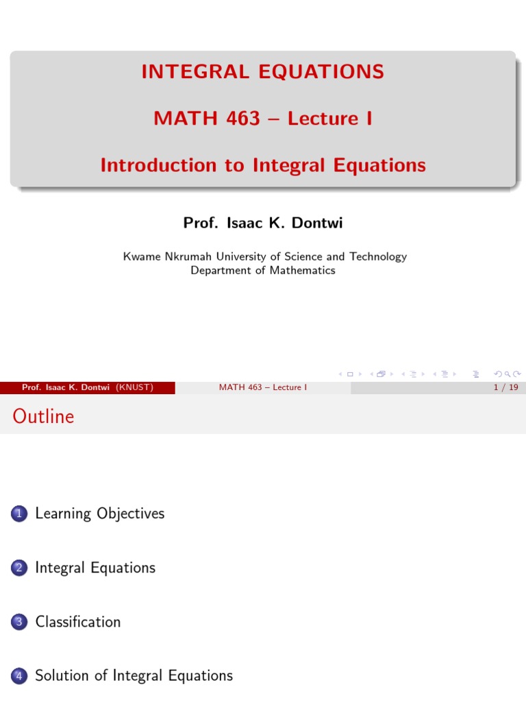 Lesson 1 | PDF | Integral Equation | Teaching Mathematics
