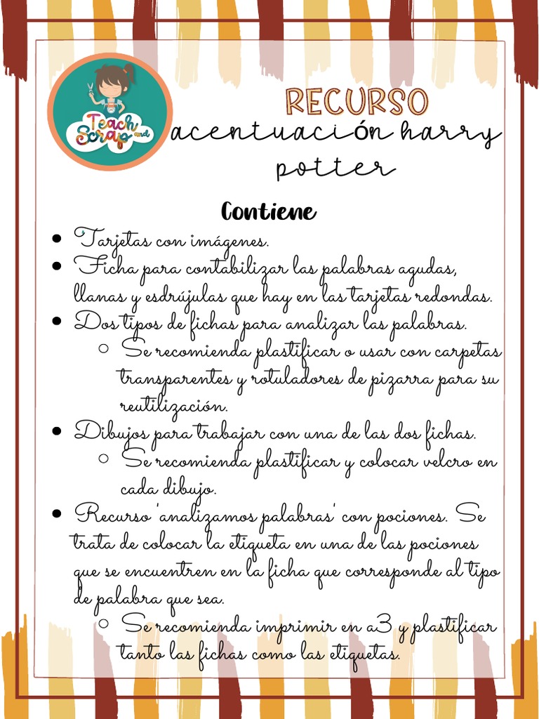 Actividades de Acentuación Harry Potter | PDF