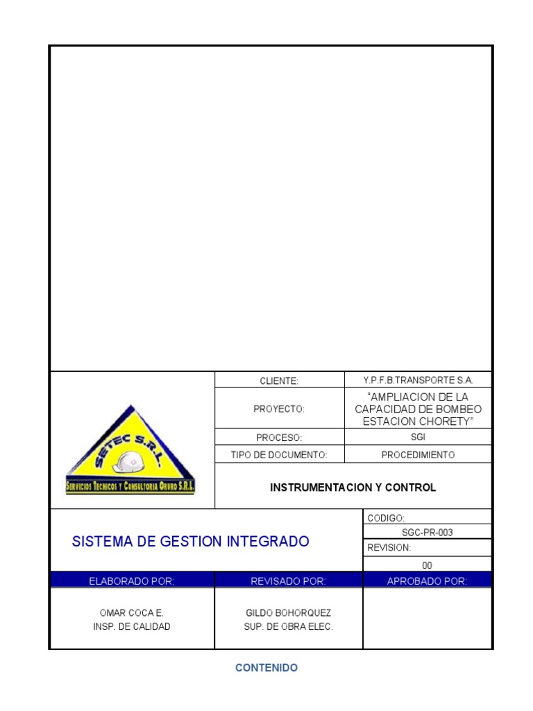 Instrumentacion y Control SGC-PR-003-PI-Rl | PDF | Scada | Ingeniería Informática