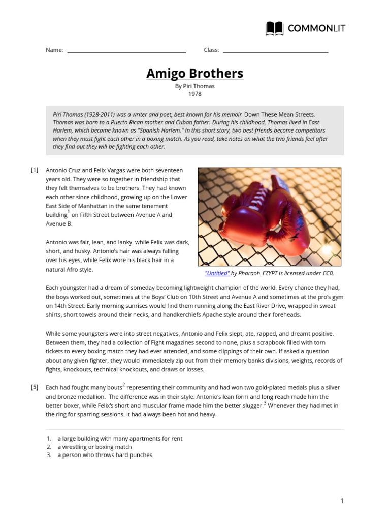 Amigo Brothers | PDF | Combat Sports