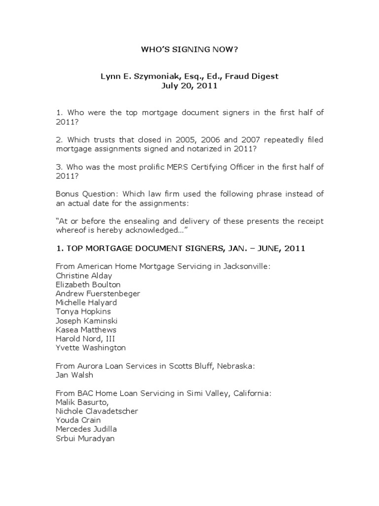 Robo-Signed - Who's Signing Now? | PDF