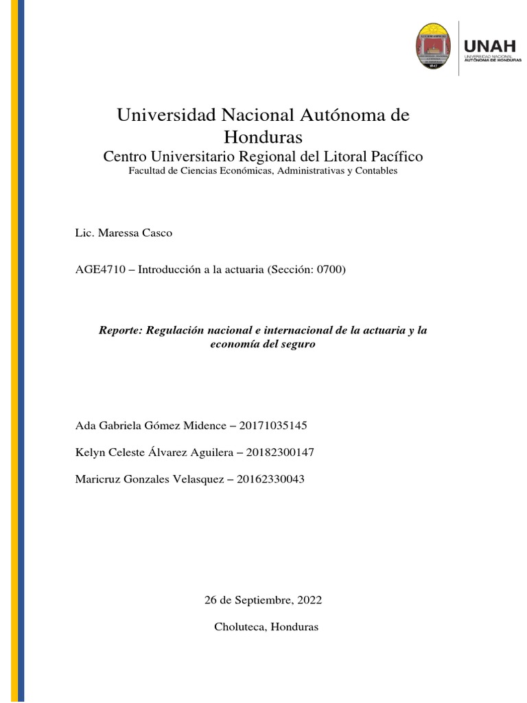 Informe - Actuaria | PDF | Seguro | Reaseguro