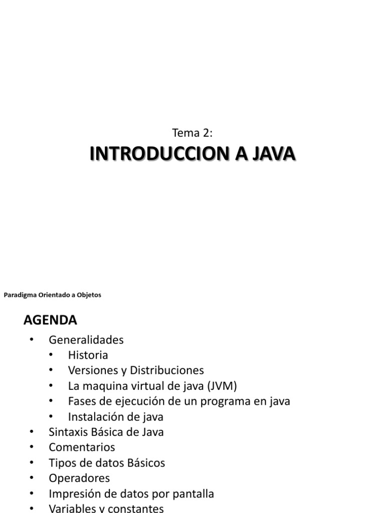 Sesion 2a - Introduccion A Java 1 | PDF | Java (lenguaje de programación) | máquina virtual de Java