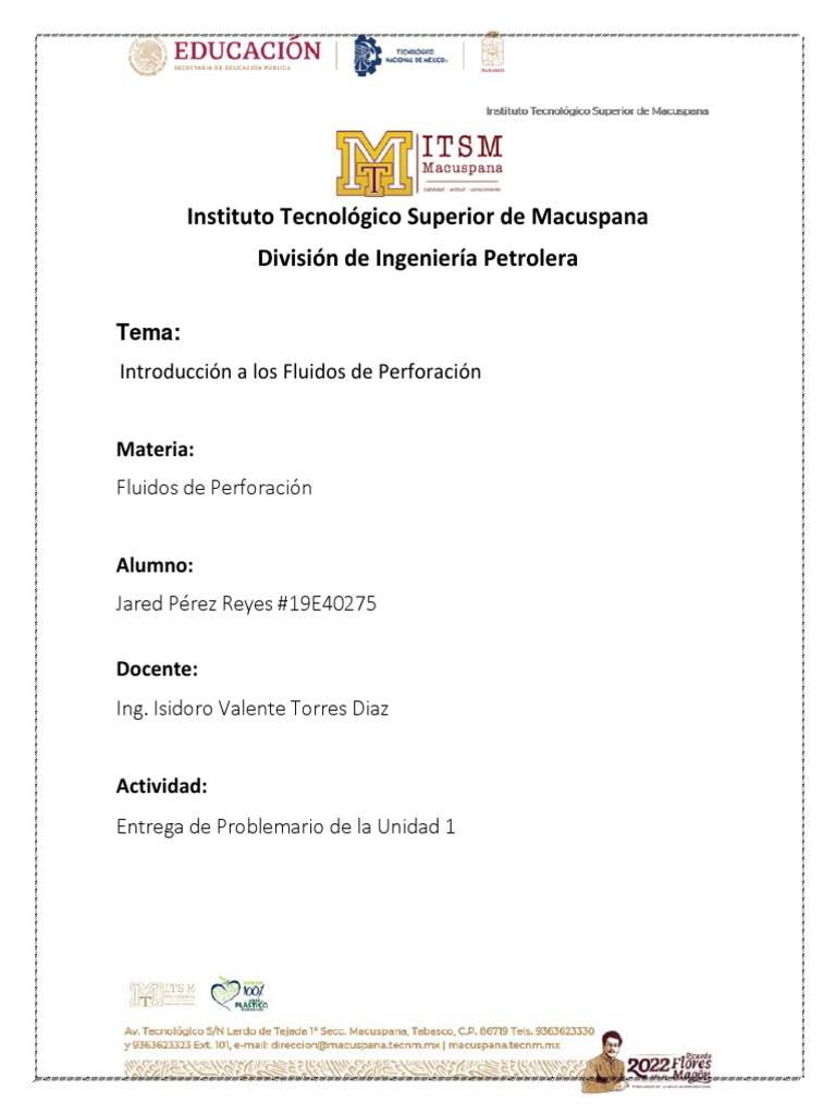 A 1.3 - Jared - Pérez Reyes - FP | PDF | Perforación | Agua