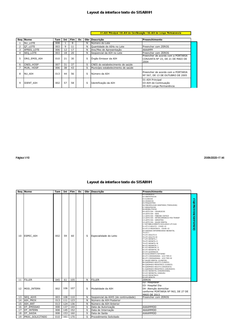 Layout Sisaih01 CMPT 202006 | PDF | Anticoncepcionais | Sistema de saúde