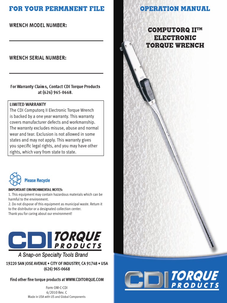 CDI Manual Computorq II | PDF | Computer Memory | Calibration