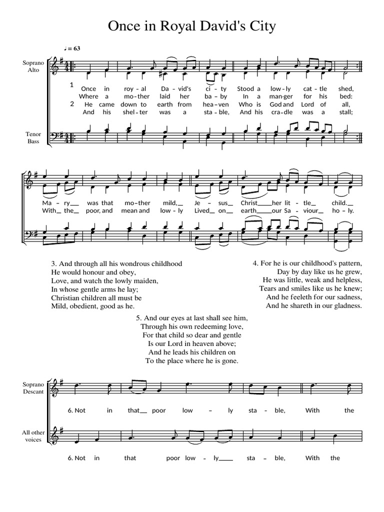 Once in Royal David's City | PDF | Choral Music