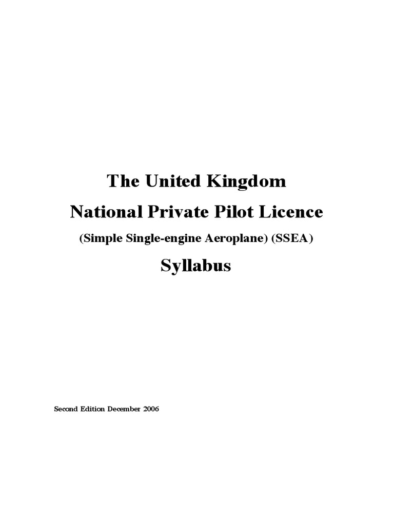 PPL Syllabus | PDF | Cloud | Air Traffic Control