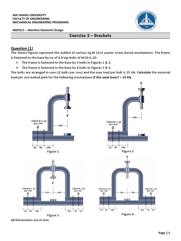 Bracket Design Calculations Guide | PDF | Screw | Stress (Mechanics)