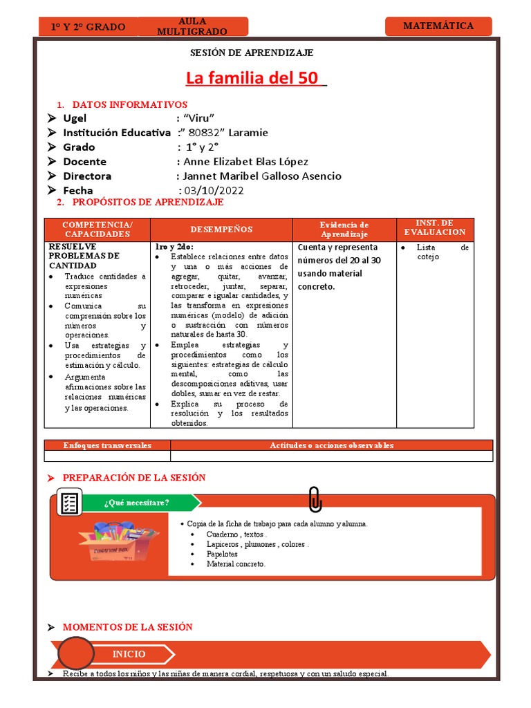 Sesion de La Familia Del 50 | PDF | Modificación de comportamiento | Conceptos psicologicos