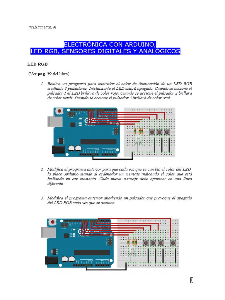 PRÀCTICA 6. RGB, Sensors Digitals I Analògics | PDF | Diodo emisor de ...