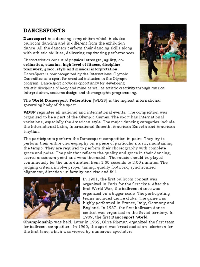 Dancesport Athletic Grace And Coordination Pdf Ballroom Dance Dances